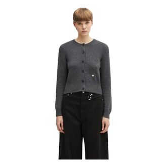 J.W.Anderson Cardigan mit Kontraststickerei - - Knitwear - Damen - Grau - S