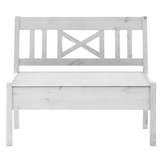 Maison Belfort home24 Sitzbank Fjord I 105cm Wei&szlig;/Kiefer Wei&szlig;