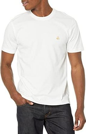 Brooks Brothers T-Shirt à Manches Courtes en Coton avec Logo et col Rond pour Homme, Blanc, Taille L