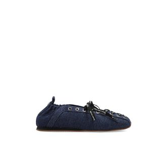 Ganni Sportliche Ballerina aus Denim - - Shoes - Damen - Blau - 39 EU