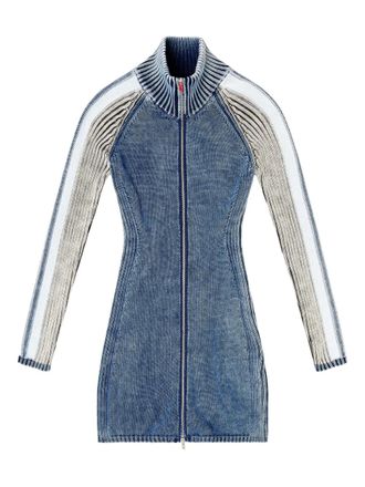 Diesel robe courte M-Estelle &agrave; design nervur&eacute; - Bleu
