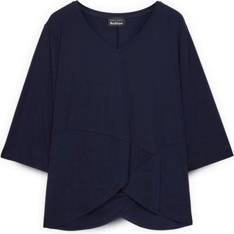 Fiorella Rubino Femme, Blouses et Chemises, Bleu, Taille: 36/38 FR T-shirt en jersey avec d&eacute;tail portefeuille