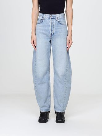 A Gold E Jean baggy taille haute en denim de coton r&eacute;g&eacute;n&eacute;ratif &agrave; cinq poches