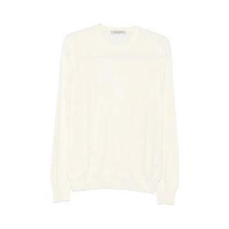 La Fileria Feinstrick Pullover mit Rundhalsausschnitt - - Knitwear - Herren - Wei&szlig; - 3XL
