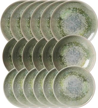 Ritzenhoff & Breker Cecina Teller-Set 18-teilig, Speiseteller (26 cm) Suppenteller (21 cm) und Dessertteller (20 cm) für 6 Personen, Kombi-Set im Manufaktur-Look, Mix & M