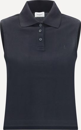 Saint Laurent Cassandre piqu&eacute; Polo Female M
