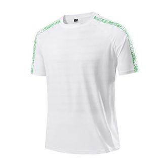 Generico T-shirt d&eacute;t&eacute; fin pour homme avec belle soie glac&eacute;e T-shirt &agrave; manches courtes pour homme, blanc, 5X-Large