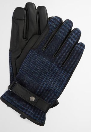 Barbour Lederhandschuhe mit Handr&uuml;cken aus Wolle in