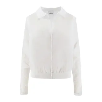 Nude Nude, Femme, Tops, Blanc, Taille: 40 FR Polo Col V C&ocirc;tel&eacute;