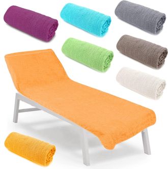 Heimtexland Liegestuhlauflage Frottier Schonbezug Liege Strand Schwimmbad Sauna Hygiene Handtuch Frottee Typ772 Orange
