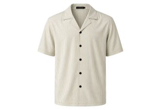 AlltheMen T-Shirt T-Shirt & Shorts 2-tlg Herren Strukturiertes Kurzarmhemd - Shorts Set