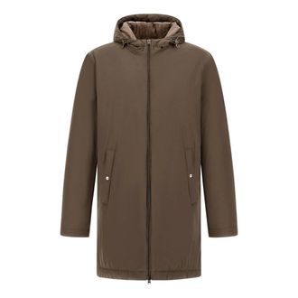 Herno Dunkeltaupe Parka mit Kordelzugkapuze - - Coats - Herren - Braun - 2XL