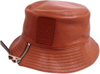 Loewe unisex, Pre-owned, Brun, Taille: ONE Size Chapeau en cuir Pre-owned