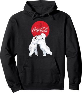 Coca Cola Ware Christmas Polar Bears Classic Logo Pullover Hoodie