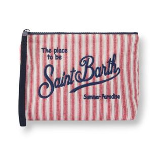 MC2 Saint Barth Femme, Sacs, Rose, Taille: ONE Size Aline Pochette en Coton Micro Triple Rayures 2151