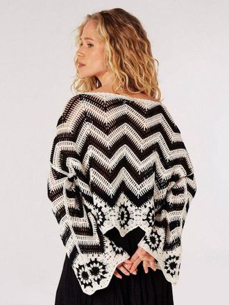 Apricot Klassische Bluse Chevron-H&auml;keltop mit Trompeten&auml;rmeln