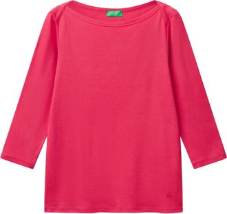 Benetton Damen Maglia M/L 3ga2e16a1 T-Shirt, rot, XX-Small