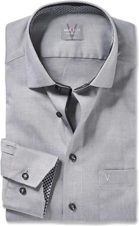 Marvelis Herren Oberhemd Langarm Comfort-Fit,Twill,13 New Kent,Silbergrau 63,40