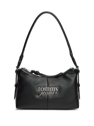 Tommy Jeans Schultertasche TOMMY JEANS TJW BOLD SHOULDER BAG, Damen, Gr. B/H/T: 25,5cm x 15cm x 12cm, schwarz, Lederimitat, Strukturmuster, Taschen Schultertasche