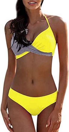 Generic Bikini pour femme - &Eacute;l&eacute;gant et sexy - Deux pi&egrave;ces - Triangle - Col en V - Push Up - Maillot de bain - Maillot de bain - Maillot de bain incurv&eacute; - Bas 