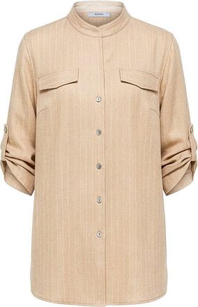 bianca Longbluse DAIRA in dezentem Nadelstreifendessin