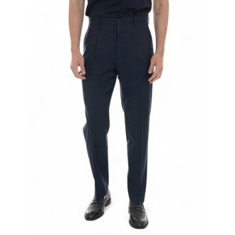 Hindustrie Feine Wollchino mit Schneiderschlitz - - Trousers - Herren - Blau - 3XL