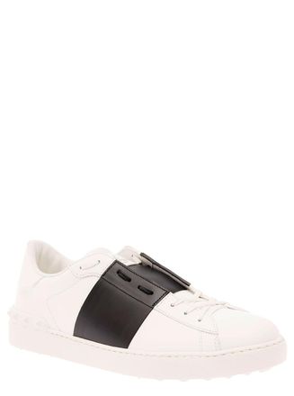 Valentino Garavani Mens Low Sneakers Open White Leather Calf Trainers