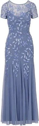 Adrianna Papell Abendkleid Bead Long Dress with Godets Langes und romantisches Perlenkleid mit Godets