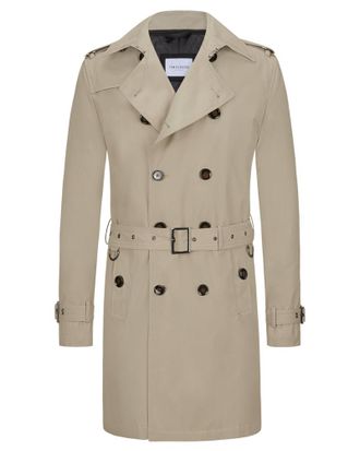 Tom Rusborg Zweireihiger Trenchcoat mit heraustrennbarem Stepp-Futter in