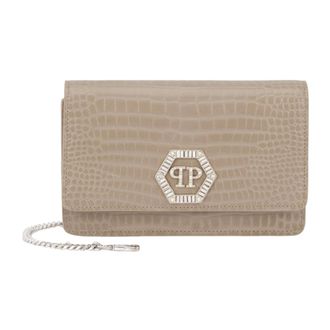 Philipp Plein Sac Minaudi&egrave;re Cocco Hexagon - Femme - Sacs - Beige - Taille: ONE Size
