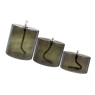 Angoily 3 Stück Vintage Glas Öllampen Kreative Dekorative Petroleumlampe aus Glas mit Baumwollseil Geruchsfreie Kerosinlampe für Indoor Wohnzimmertisch Dekora