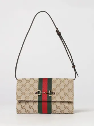 Gucci Mini sac en jacquard monogramme &agrave; rayures avec d&eacute;tail Horsebit