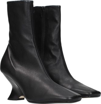 Dries Van Noten Leather Ankle Boot - Black