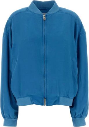 Versace Femme, Vestes, Bleu, Taille: 40 FR Blouson Overdyed