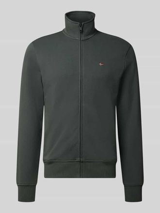 Napapijri Sweatjacke mit Stehkragen und Label-Stitching