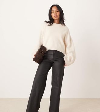 Jacqueline de Yong Pantalon large en imitation cuir - Noir