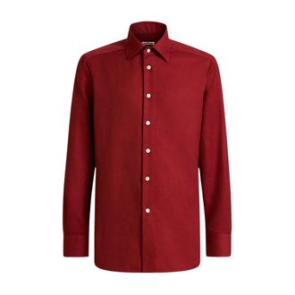 Kiton Kaschmir Flanell Hemd Winter Eleganz - - Shirts - Herren - Rot - 4XL