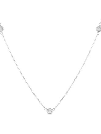 Luxury Bazaar collier en or blanc 14ct pavé de diamants - Argent