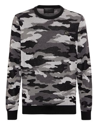 Philipp Plein Rundhalspullover Camouflage