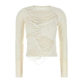 Maison Margiela Ivory Baumwollmischung Pullover - - Knitwear - Damen - Beige - S