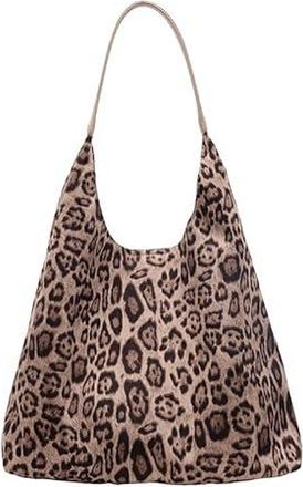 Generic Sac &agrave; bandouli&egrave;re 2025 en daim pour femme, sac fourre-tout boh&egrave;me avec poign&eacute;e sur le dessus, sac fourre-tout de voyage, Kaki l&eacute;opard., 20*13*7 cm