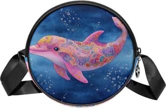 Generic Sac &agrave; bandouli&egrave;re rond rond pour femme, petit sac &agrave; bandouli&egrave;re rose r&ecirc;veur avec fermeture &eacute;clair et bretelles r&eacute;glables