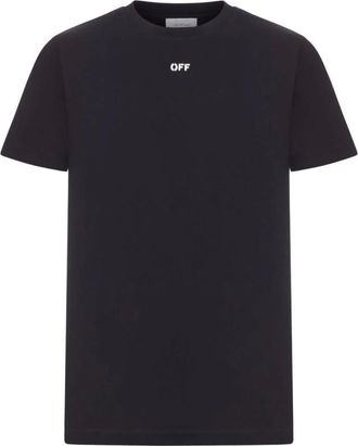 Off-white Homme, Tops, Noir, Taille: M T-shirt en Coton Noir & Blanc Aw25