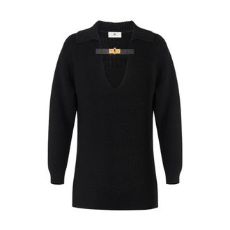 Elisabetta Franchi Schwarze Pullover f&uuml;r Frauen - - Knitwear - Damen - Schwarzk - XL