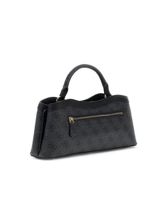Guess Womens Satchel Bag Coal Logo Polyurethane - Satchel-Bags