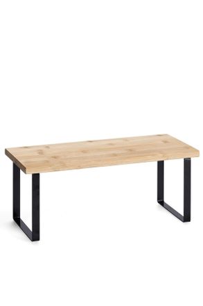 ZELLER PRESENT Regal, Natur, Schwarz, Holz, Metall, Bambus, 36x15.5x15.5 cm, Wohnzimmer, Regale, B&uuml;cherregale