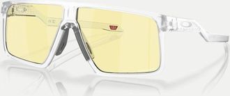 Oakley Helux - Lunettes de soleil rectangulaires style gaming à verres miroir jaunes - Transparent mat
