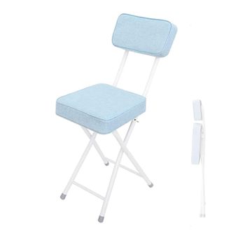 Generic 48 cm Tresenhocker Klappstuhl, Tragbarer Quadratischer Klapphocker mit Polsterung f&uuml;r Home Office Bistro(Blau)