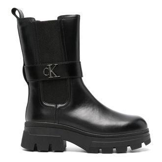 Calvin Klein Jeans Chunky Combat Chelsea Stiefeletten - - Shoes - Damen - Schwarzk - 38 EU