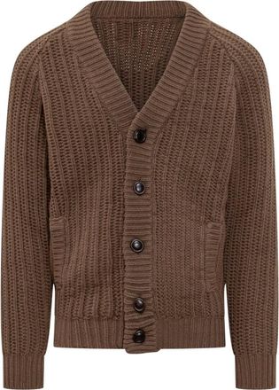 Rakk&igrave; Homme, Pulls, Brun, Taille: M Cardigan en tricot c&ocirc;tel&eacute;